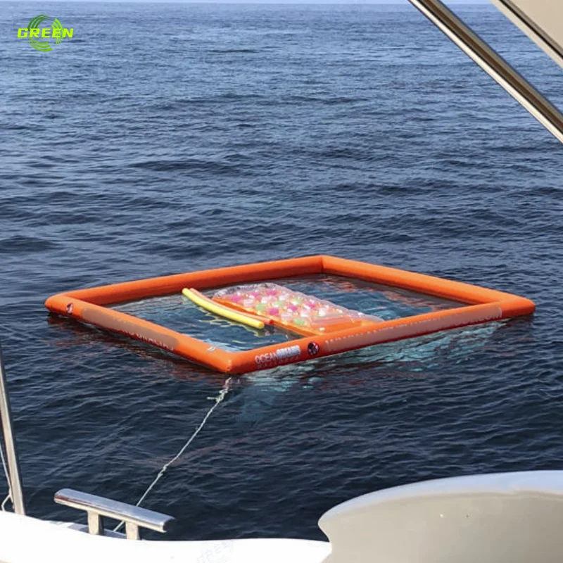 Customized Floating Inflatable Sea Swimming Pool with Net Outdoor Play ...