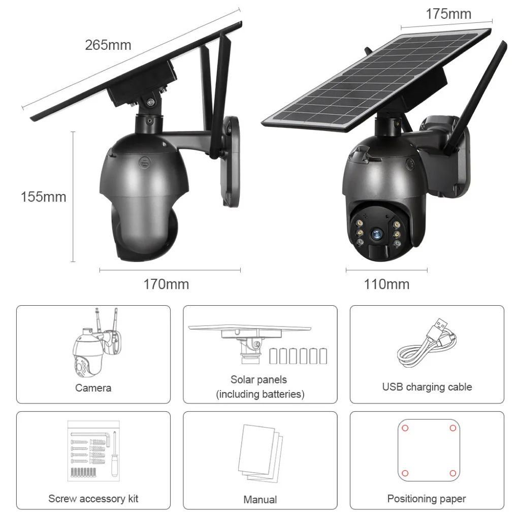 4g Lte Sim Card Solar Powered Security Camera Outdoor Pan Tilt Color ...