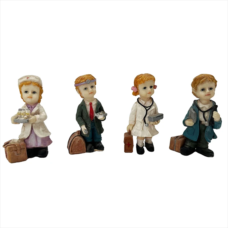 Resin Doctor Statue Mini Kids Toy Nurse Figurine Cake Top Decoration ...