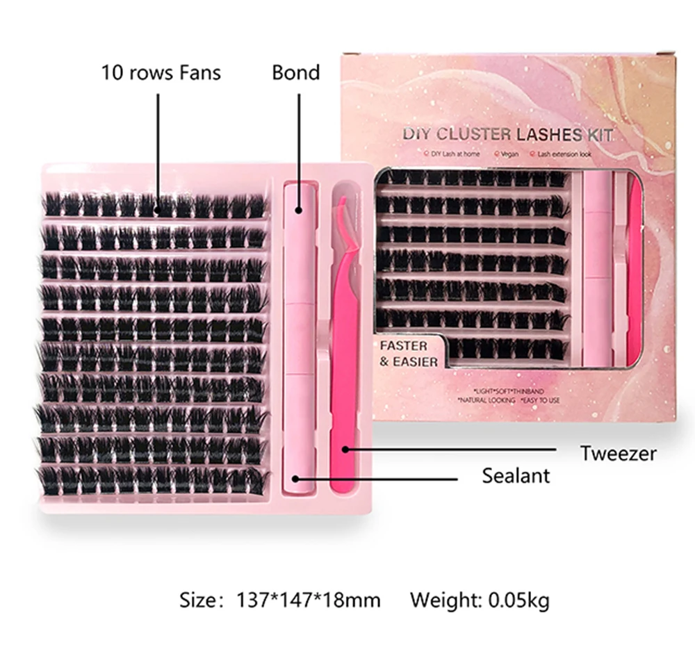 Wholesale Customizable DIY Cluster Lashes Private Label