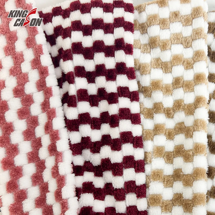 KINGCASON Factory Direct 100% Polyester Cationic Jacquard Flannel ...