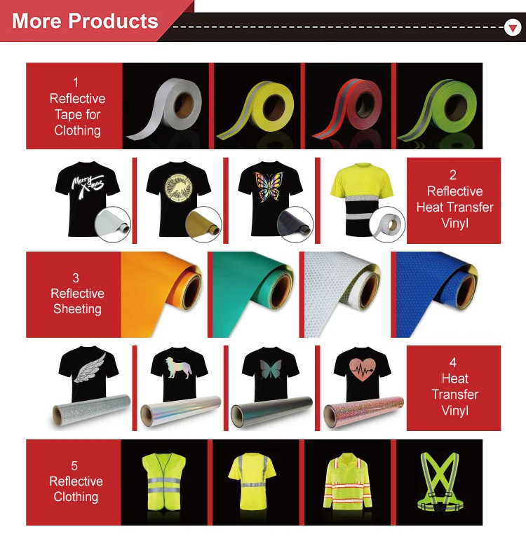 Custom Color High Visibility Reflective Heat Transfer Vinyl