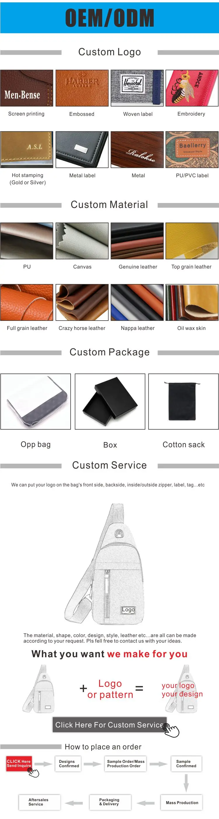 OEM Men's PU Leather Crossbody Sling Bag Fashionable Waterproof ...