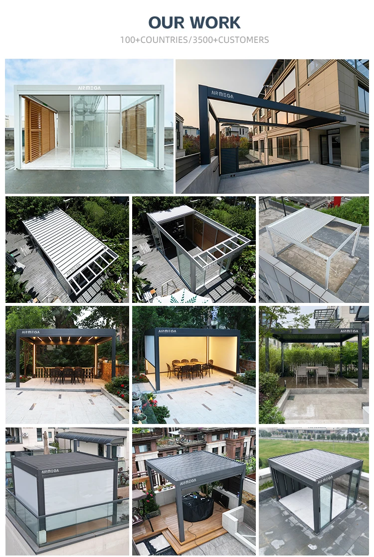 Custom Made Aluminum Pergola Outdoor Canopy Terrace Roof Panel with ...