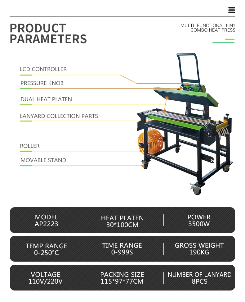 Dual Heated Plates Lanyard Heat Press Machine - High Efficiency
