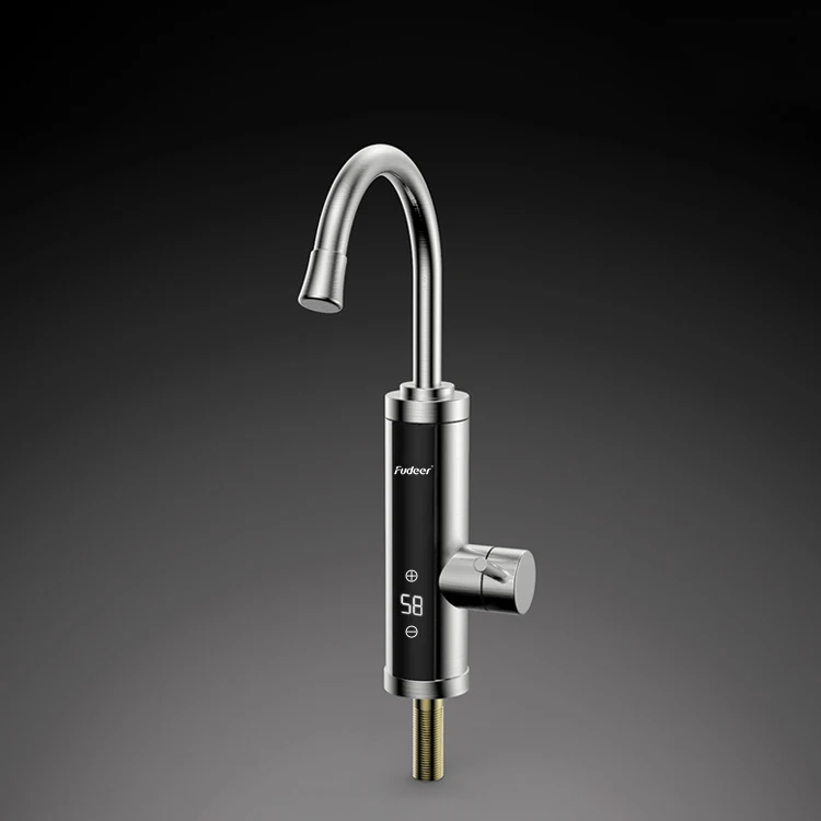 304 Stainless Steel Kitchen Single Handle Mixer Tap Instant Electric ...