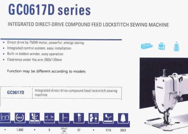 GC0617D Direct Drive Heavy-Duty Sewing Machine - Easy Operation for ...