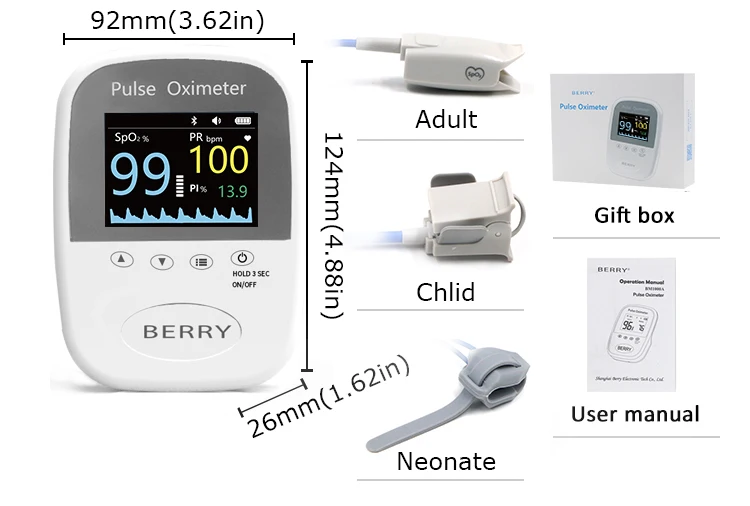 Berry BM100A Pediatric Pulse Oximeters - Reliable & Accurate