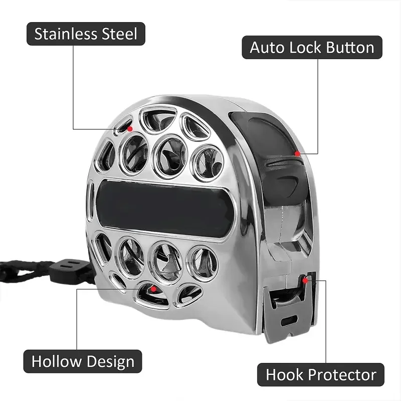 Heavy Duty Sliver Hollow Metal Branded Metric Tape Measure
