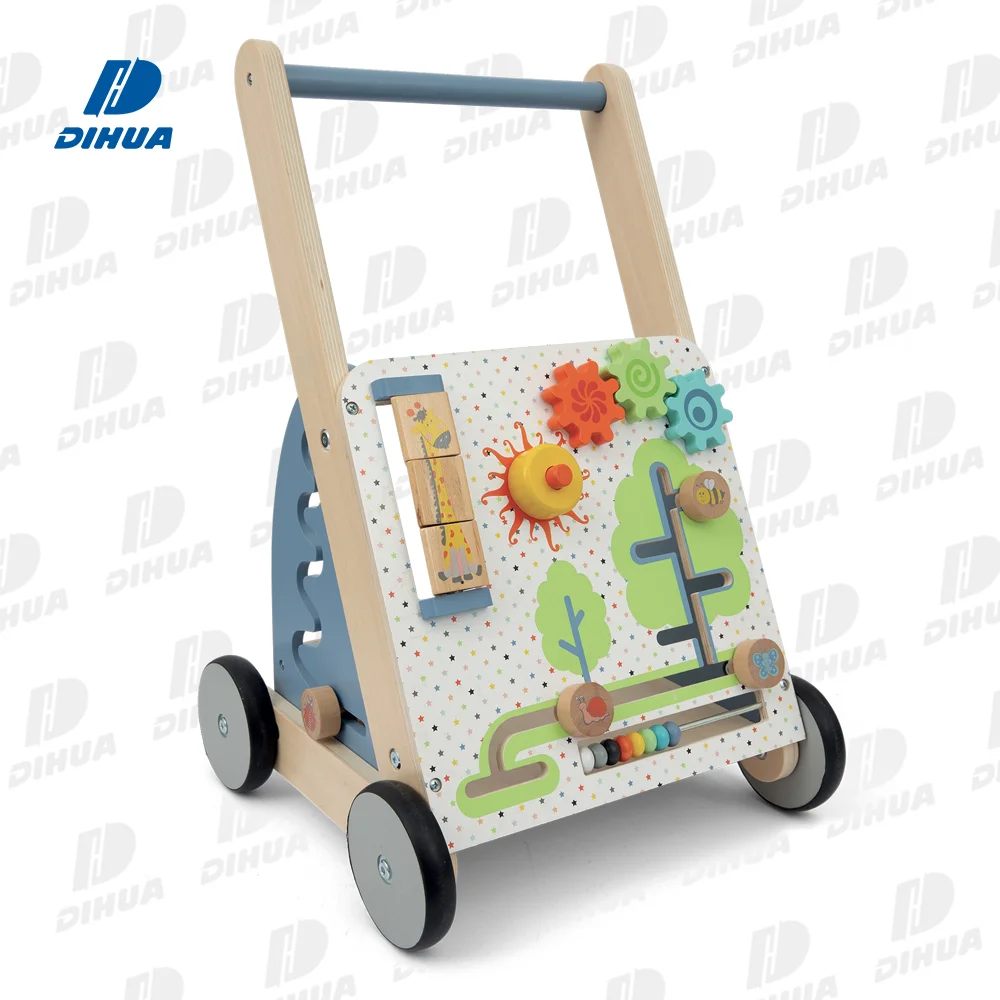 Wooden Push Toy Activity Walker for Toddler Wood Toy Push Walking Early ...