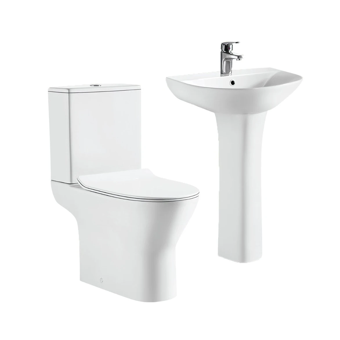 European Complete Toilet Set Water Closet And Wash Hand Pedestal Basin ...