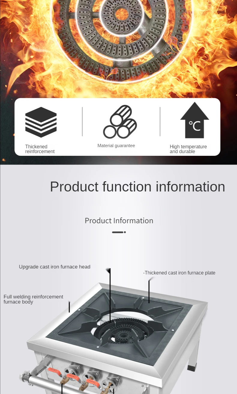Chinese Commercial Wok Cooker Burner - Dual Ring Gas Stove for ...