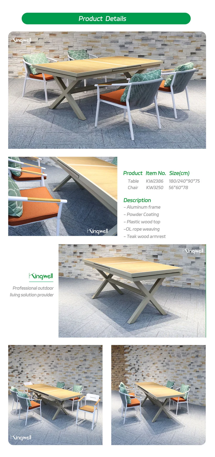 Modern Luxury Aluminum Outdoor Restaurant Furniture Extendable ...