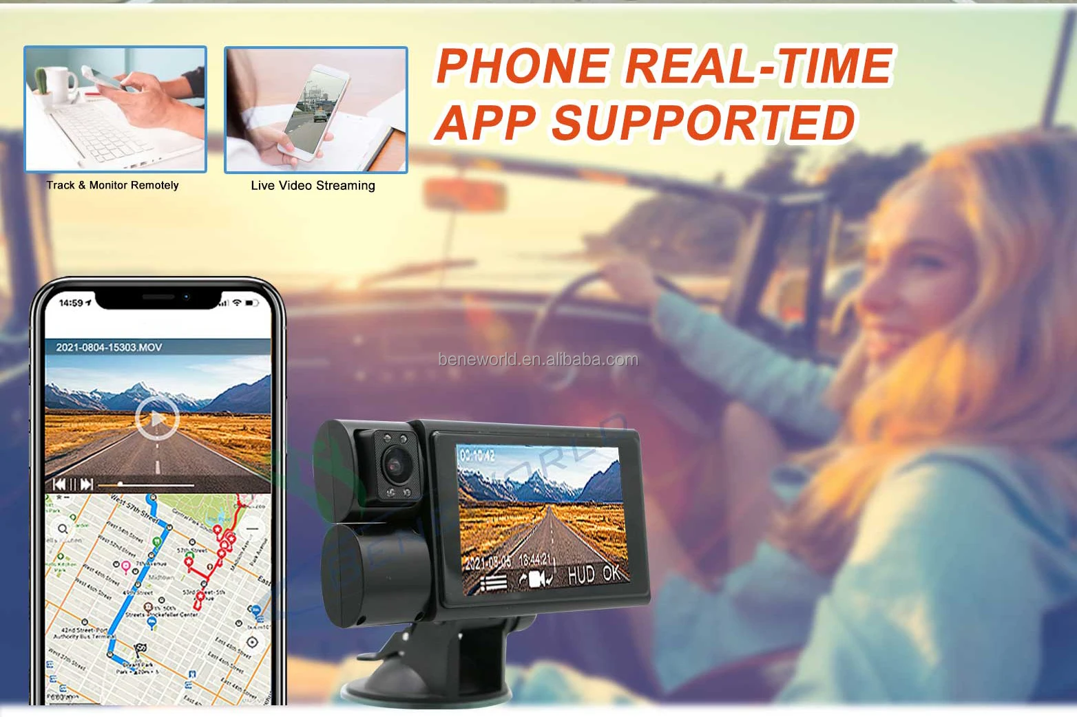 Android GPS Dash Camera App CMSV6 4G Dashcam Wifi Car DVR