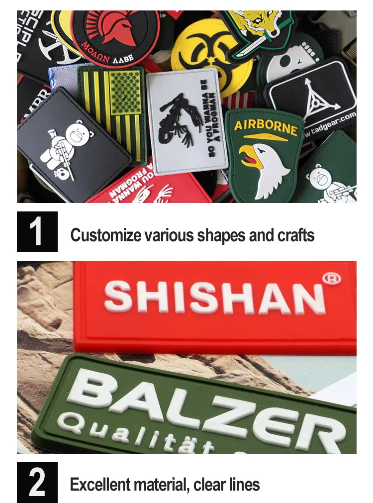 Custom 3D PVC Embroidered Badge Patches Soft Silicone Rubber Logo for ...