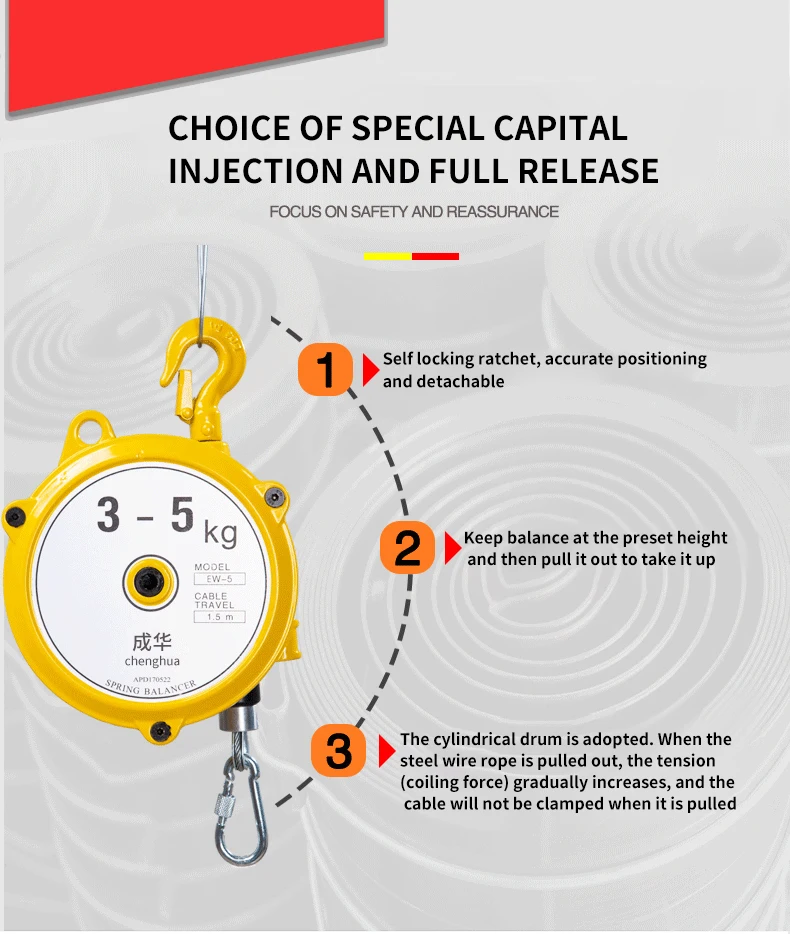 High Load Bearing Spring Balancer Hw70-80kg Tension Self-locking Tower ...