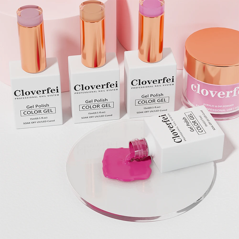 Cloverfei Nail Tech Pink Highly Pigmented Gel Polish Supplies 2 In 1 ...