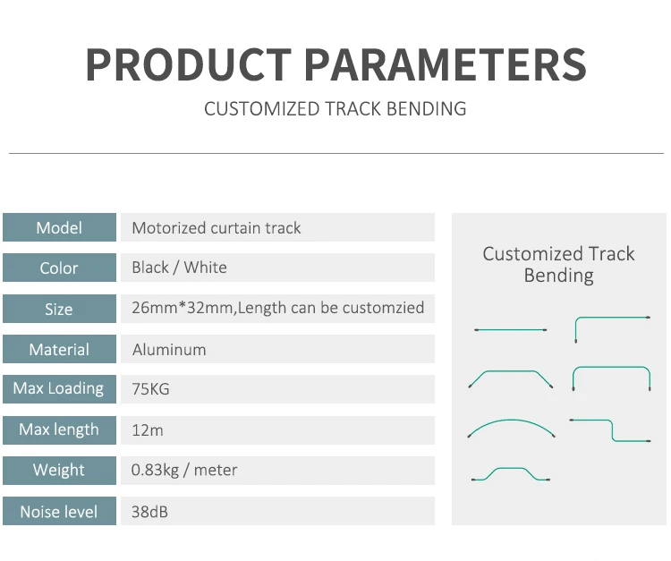 Electrophoresis Motorized Curtain Rail Trietex Aluminum Track For ...