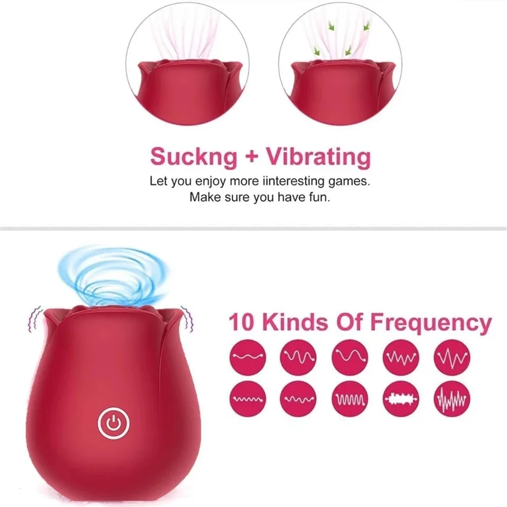 High Quality Dropshipping Powerful Roses Shape Sucking Clitoris ...