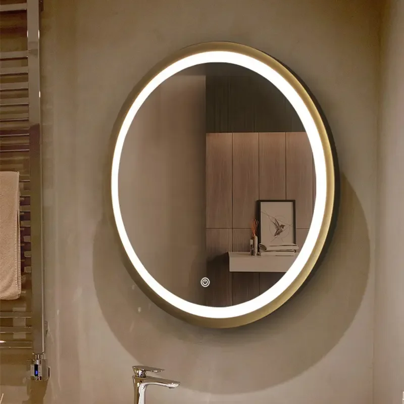 High End Round Wall Mirror Modern Bath Led Smart Bathroom Vanity ...
