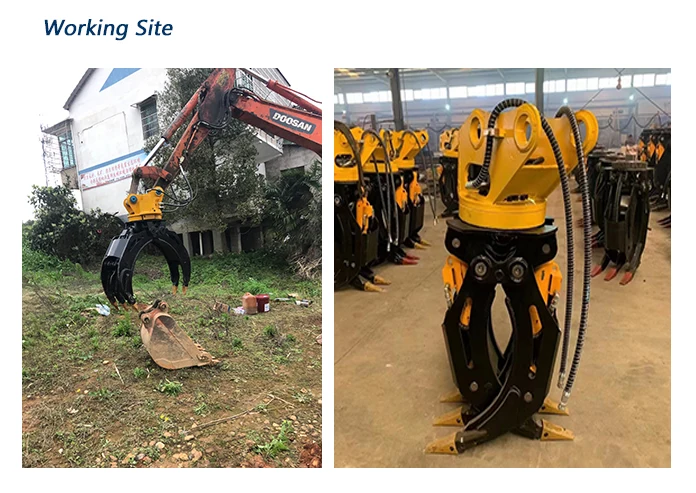 Engineering And Construction Works Excavator Or Skid Steer Forestry Hydraulic Mode Grapple ...