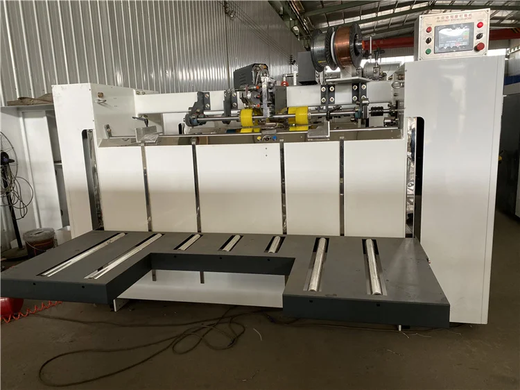 High Speed Semi Automatic Corrugated Cardboard Nailing Stitching Box ...