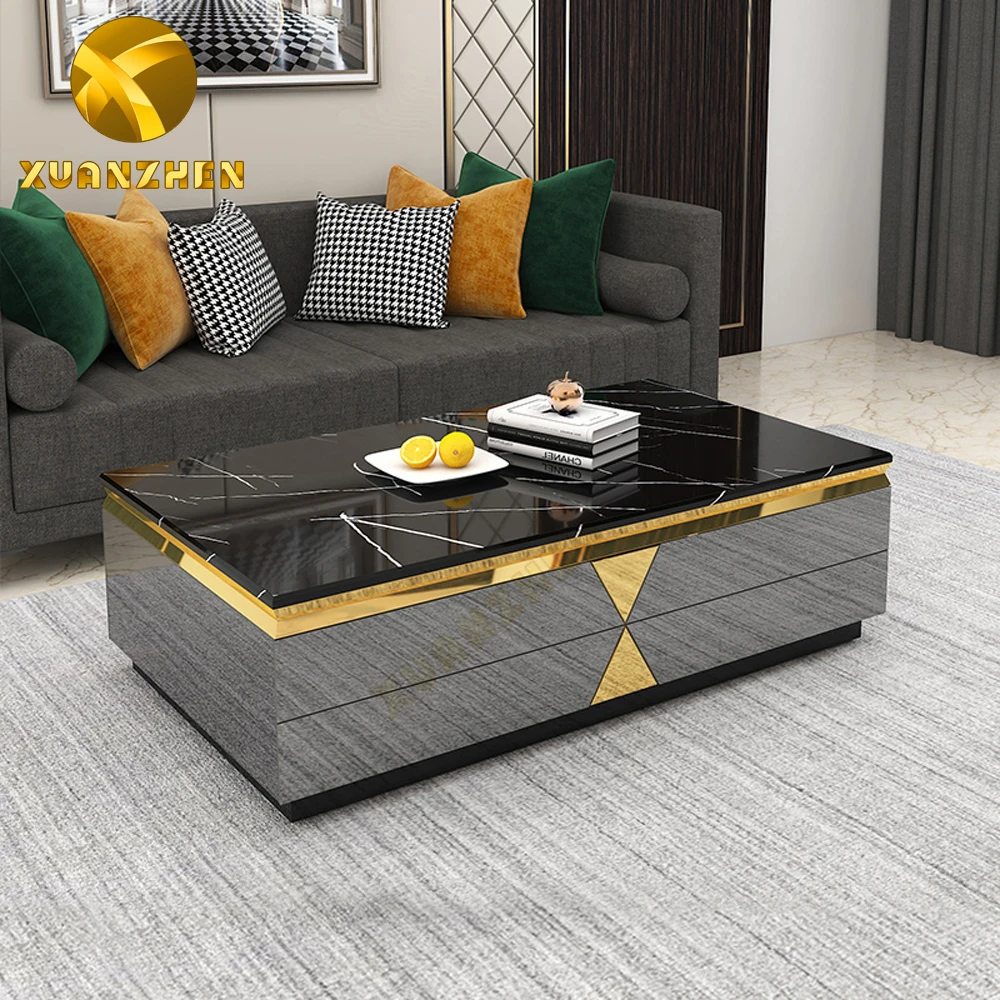 Stainless Steel Coffee Table - Modern Luxury for Living Room