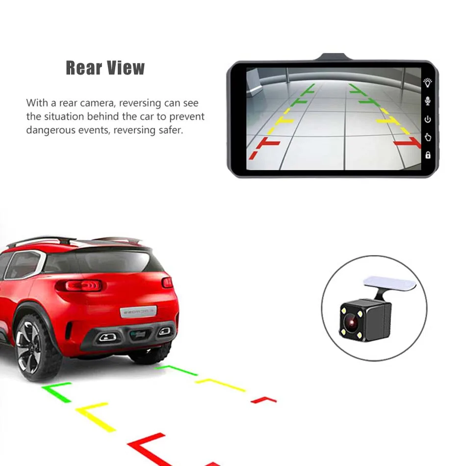 Full Hd 1080p Super Night Vision Car Camera 3.0 Inch Vehicle Car Black ...