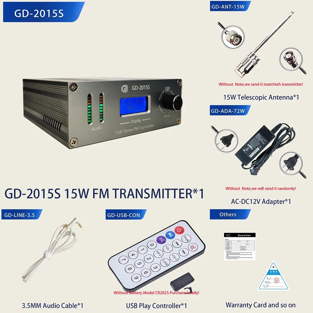 GD-2015S-ALL FM Transmitter - High Quality Stereo Broadcasting