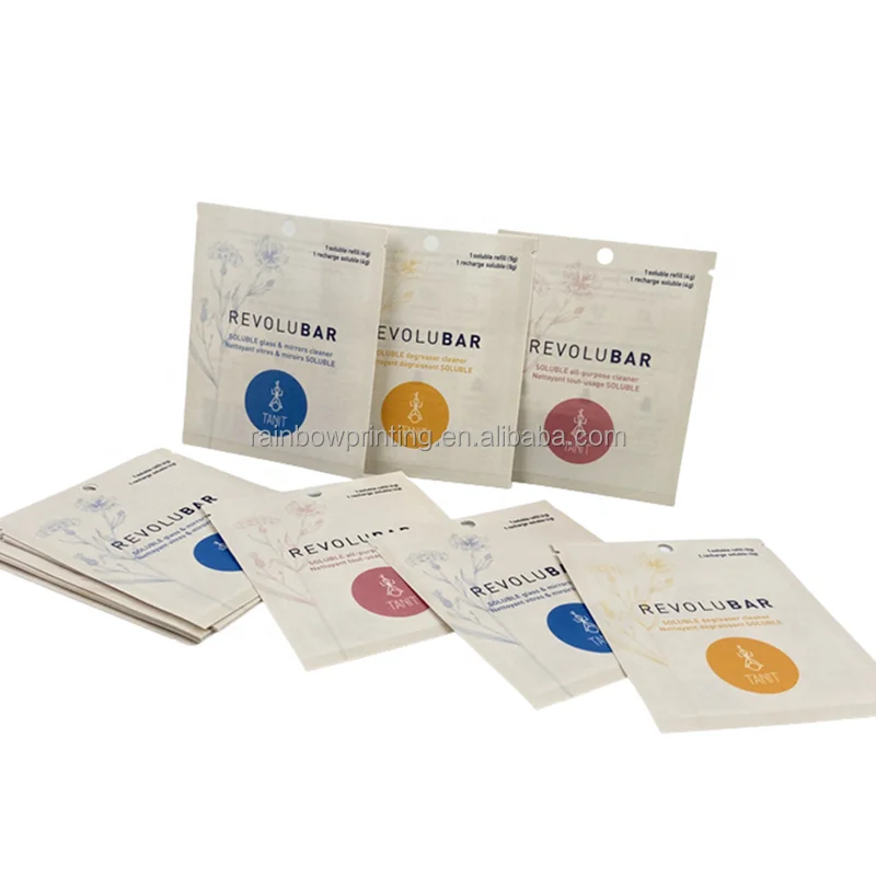 Custom Printed Biodegradable Kraft Paper Skin Care Sample Sachets Body ...