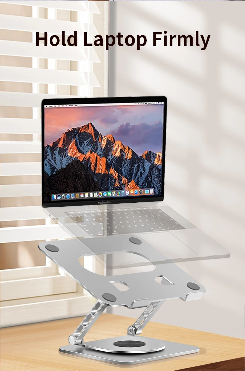 Desktop Notebook Display Holder Riser - 360 Rotating Laptop Stand