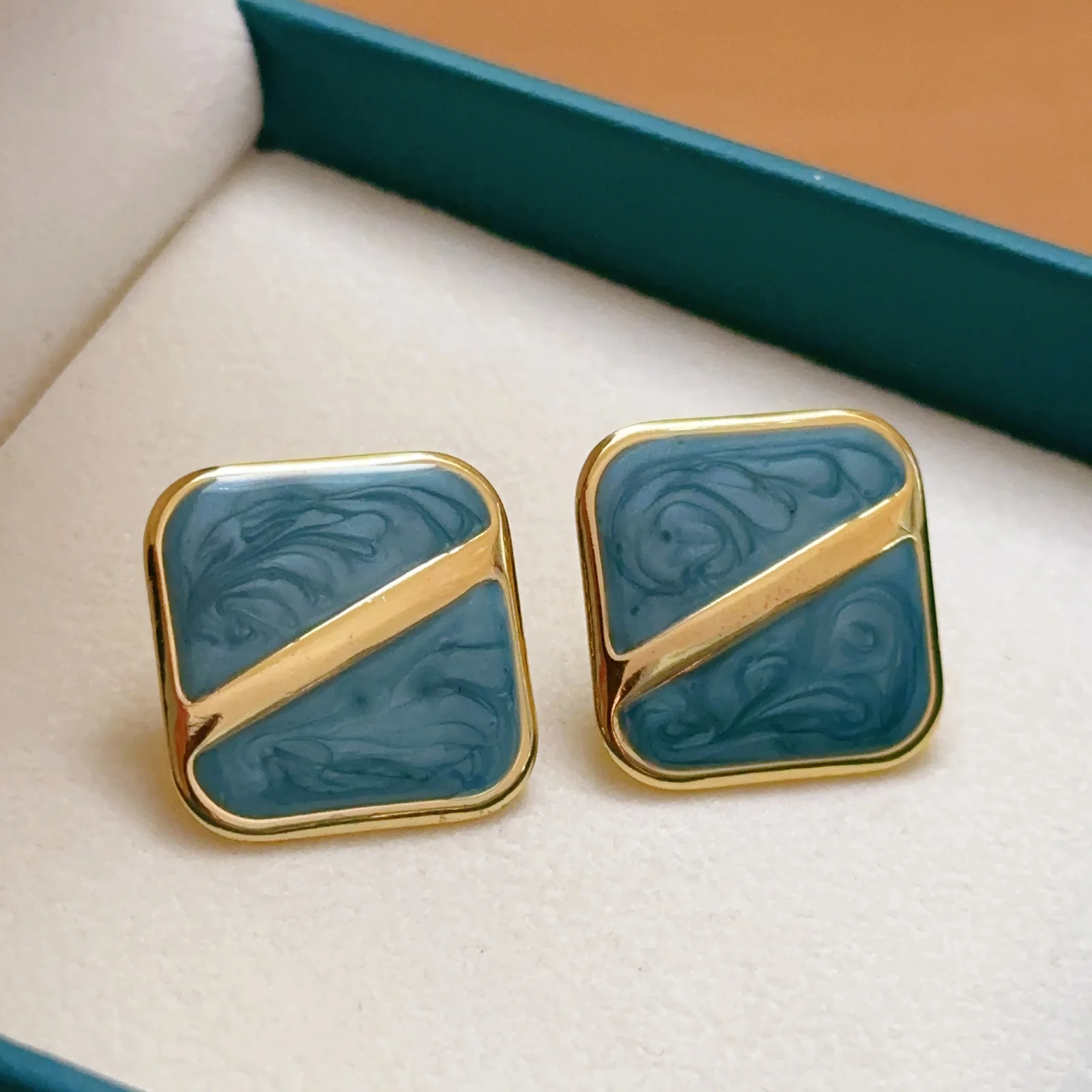 New Trendy Women's Retro Enamel Droplet Shaped Stud Earrings Women's ...