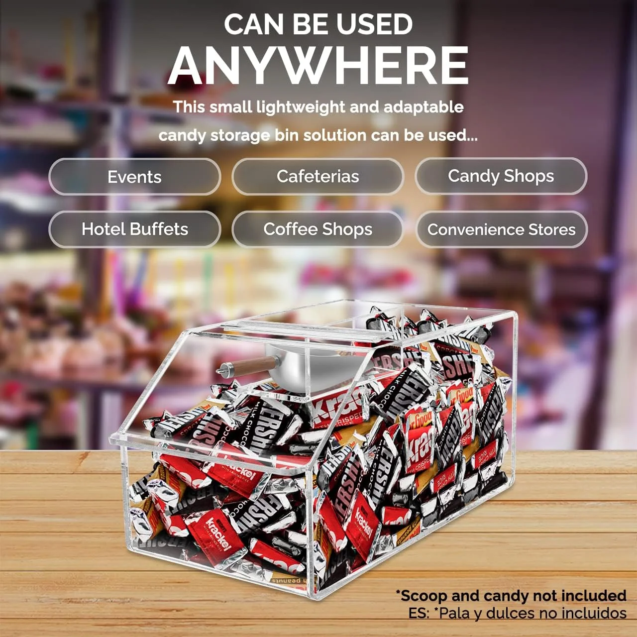 Bespoke Clear Acrylic Dry Goods Candy Bin With Scoop Holder Ice Cream ...