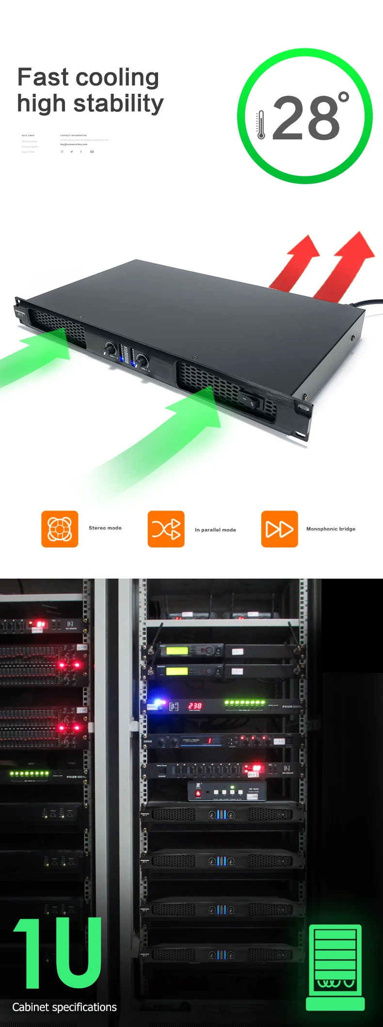 Riworal Digital Power Amplifier - 2 Channel Professional Audio