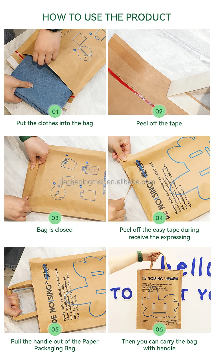 Kraft Paper Mailer For Pack Clothes Eco-friendly 100% Paper Bags - Buy ...