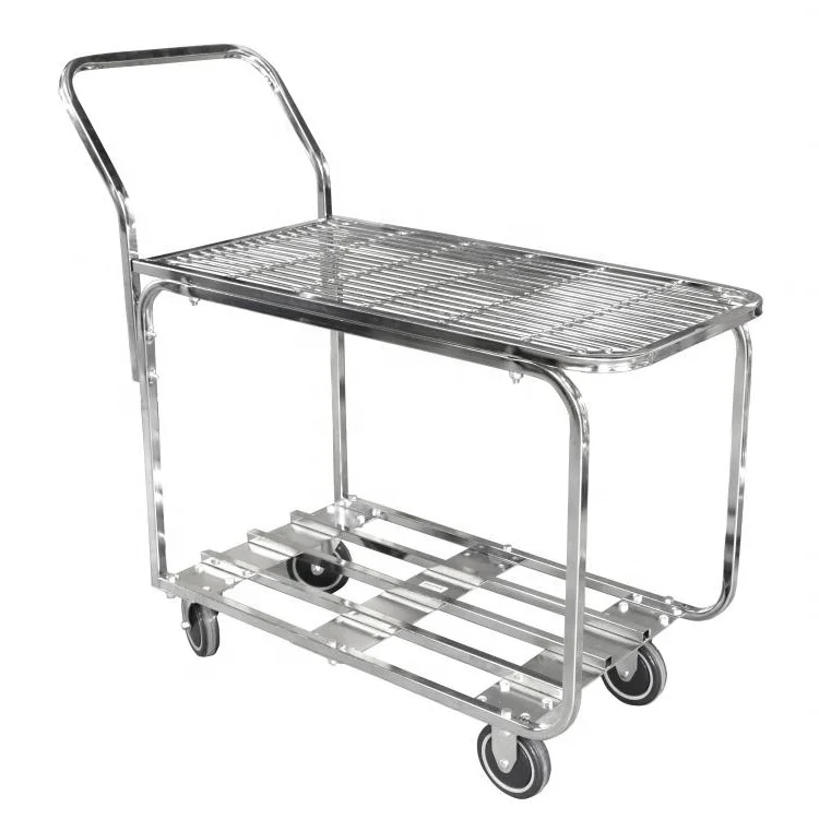 Heavy Duty 4 Wheels Warehouse Metal Rolling Picking Trolley Stocking ...