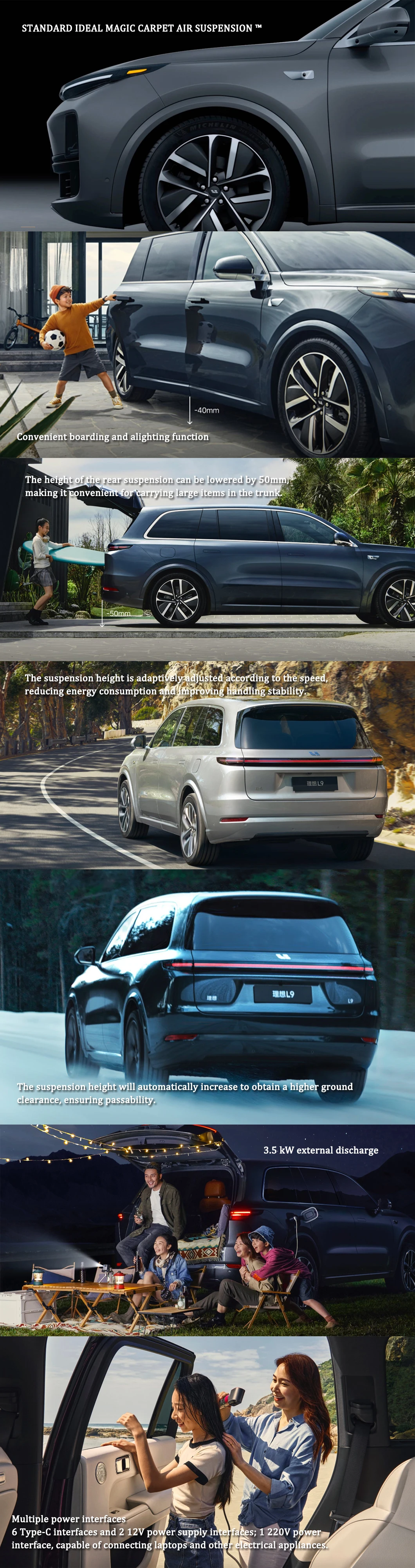 2022 Brand New Electric Suv L9 Lixiang One L7 L8 L9 6 Seats New Energy Vehicle Car Lixiang Li ...