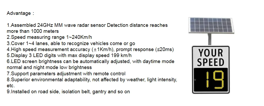 Hight Quality Led Electronic Solar Radar Speed Limited Sign Speed Radar ...