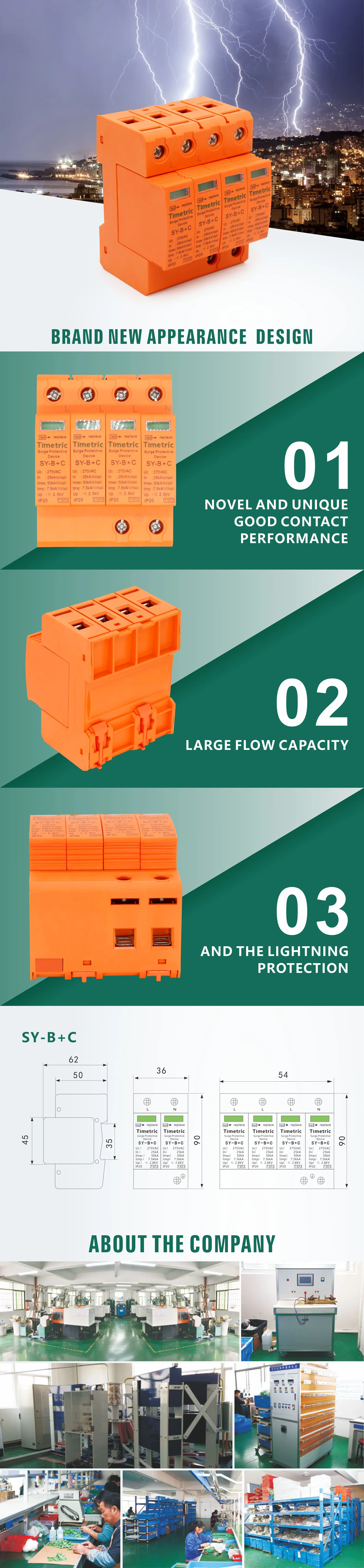 Spd-pv Solar Pv 20ka-40ka 2pole 2p Dc 1000v Dps Surge Protector ...