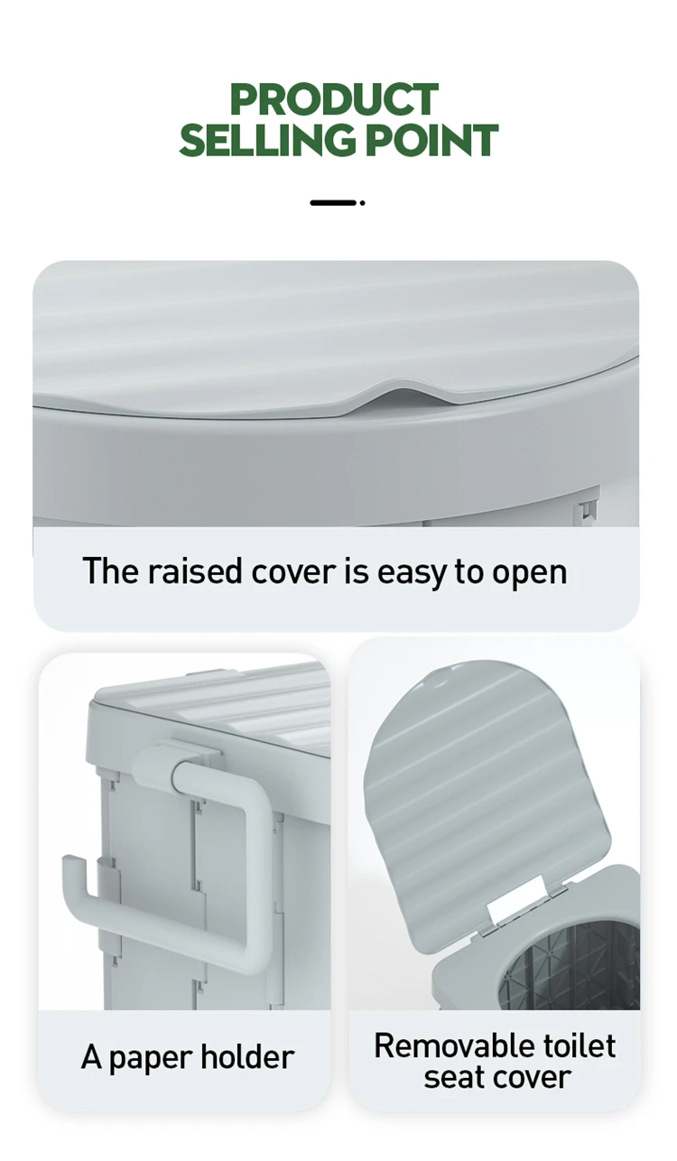 Camping Toilet Folding Camping Toilets Portable Washable Plastic ...