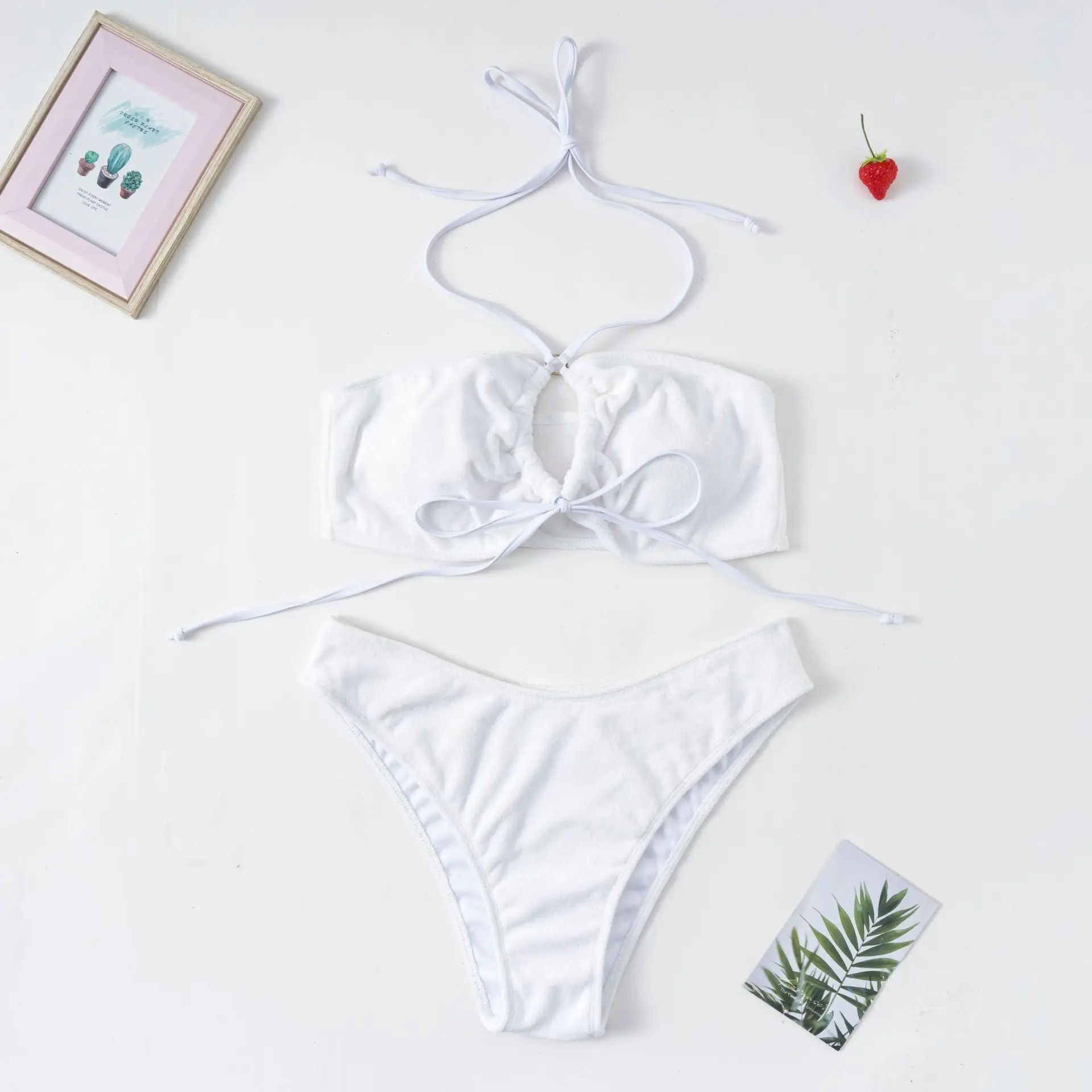 Wholesale High Quality Plus Size Glitter 2 Piece Sexy Crossed Neck ...