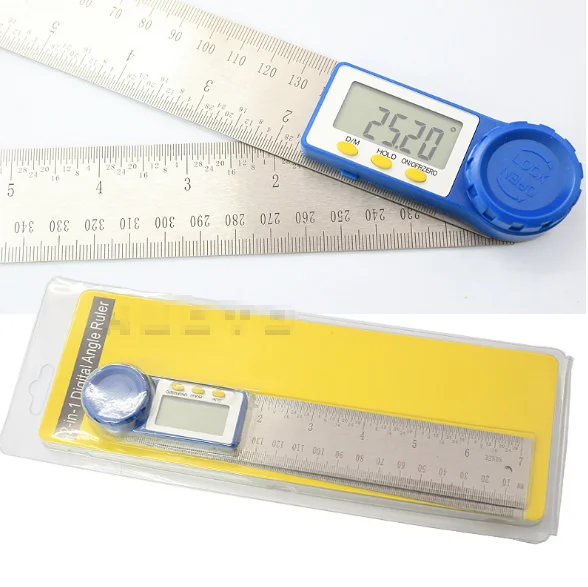 200MM Stainless Steel Digital Angle Measuring Instrument 2 in 1 Digital ...