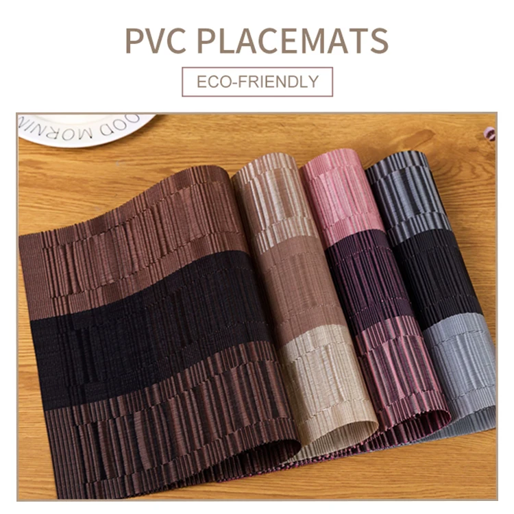 Starunk Free Sample Cheap Pvc Placemat Striped Table Mats Non-slip ...