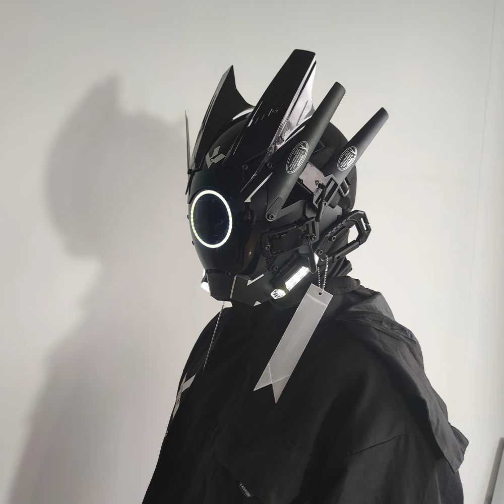 Halloween Cosplay Party Mask Personalized Black Cyberpunk Mask Cosplay ...