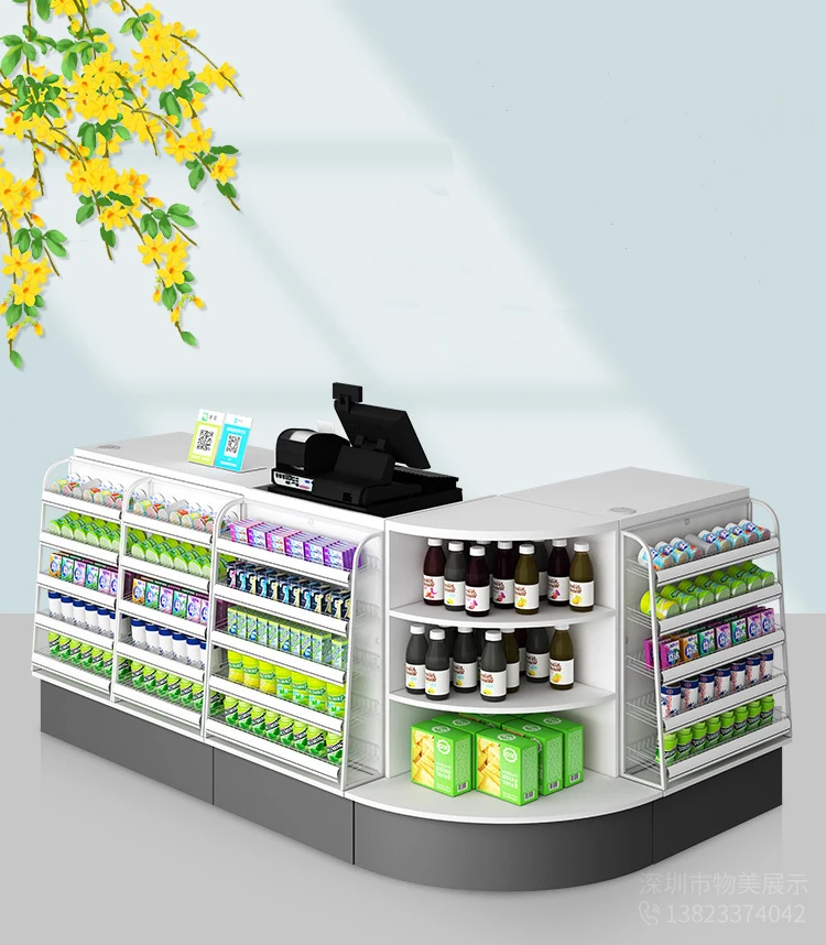 Customized Commercial Steel and Wood Check Grocery Store