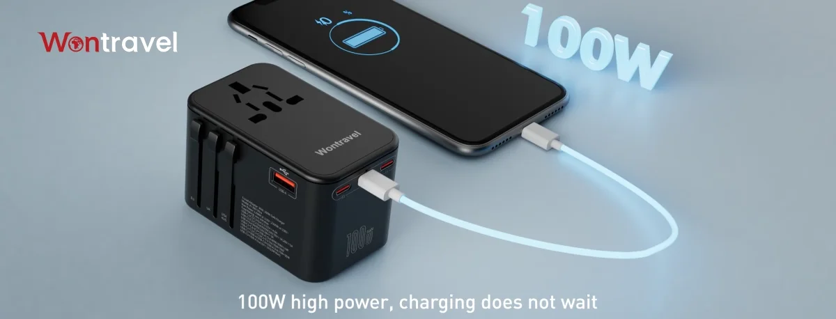 Wontravel 4 Port Fast Charging Multi Purpose Travel Adaptor Universal ...