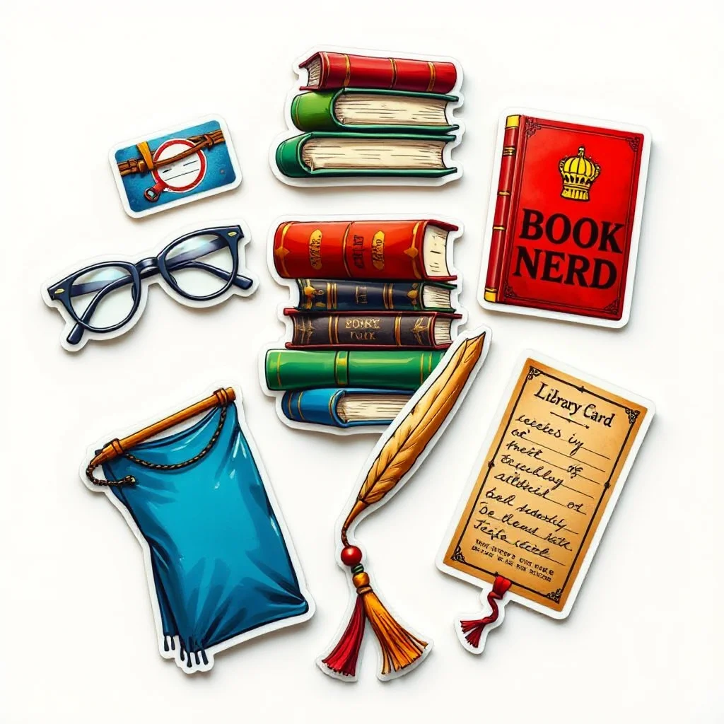 Red Book Nerd Sticker Waterproof Vinyl Decal for Laptop Water Bottle ...