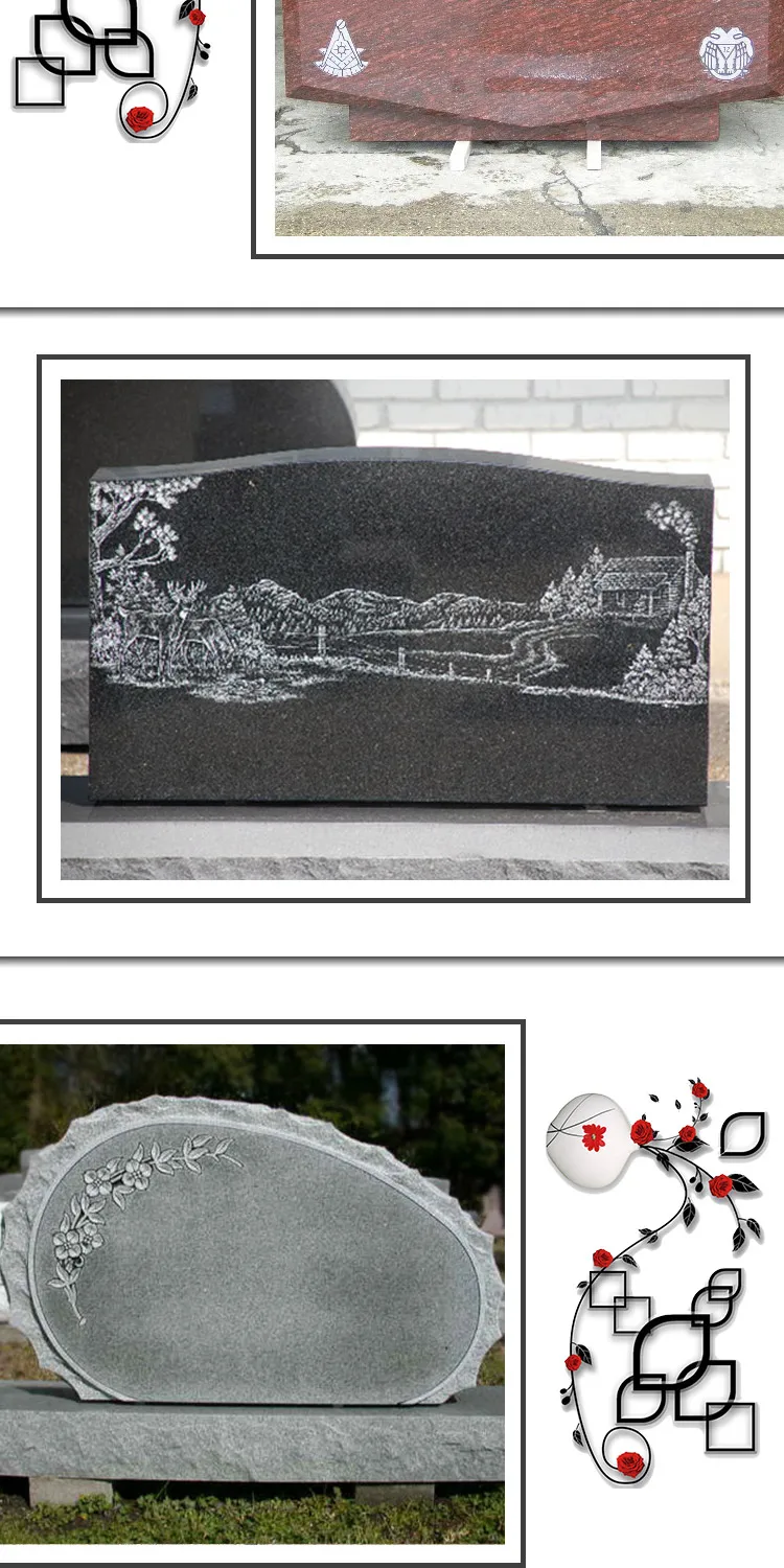 Wholesale Tombstone Modern Different Colors Granite Double Tombstones ...