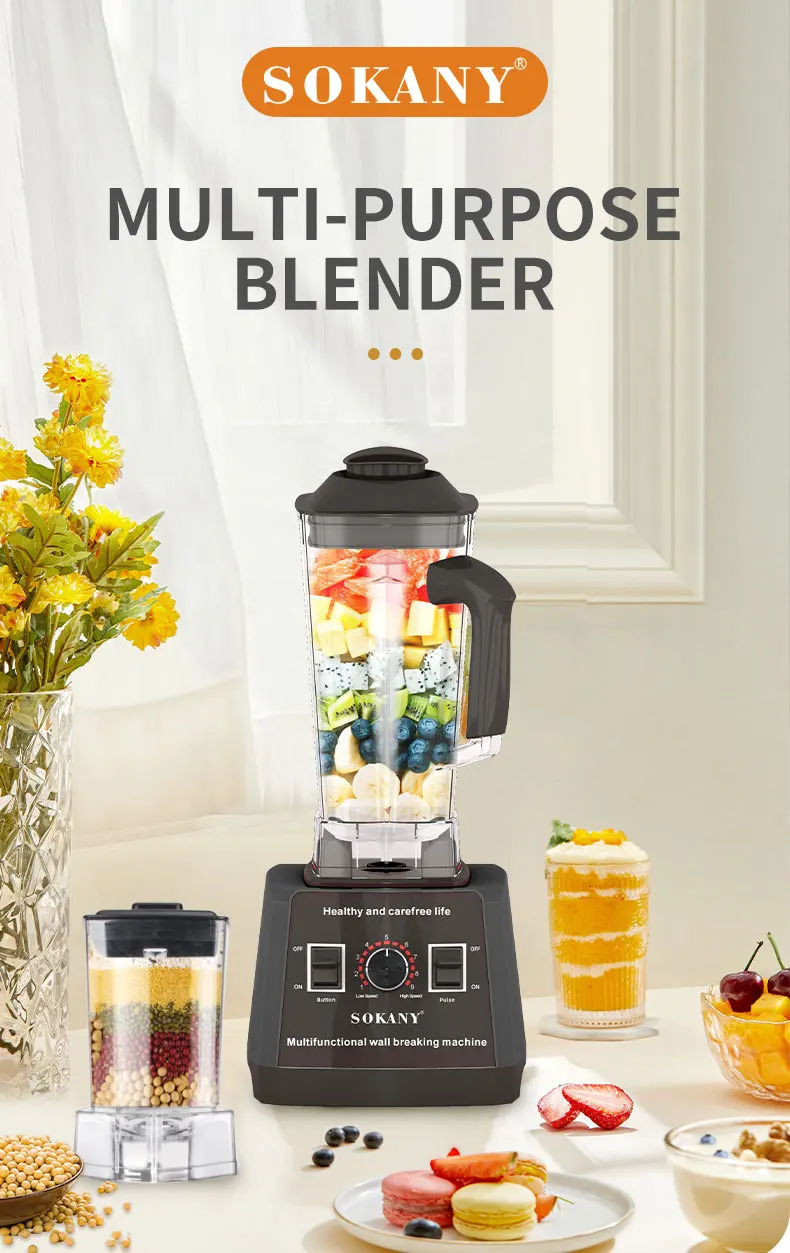 Sokany Heavy Duty Professional Blender With Stainless Steel Blade ...