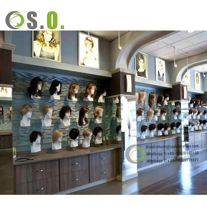 Wig Shop Furniture Display Cabinet For Hair Extension Salon Hair ...